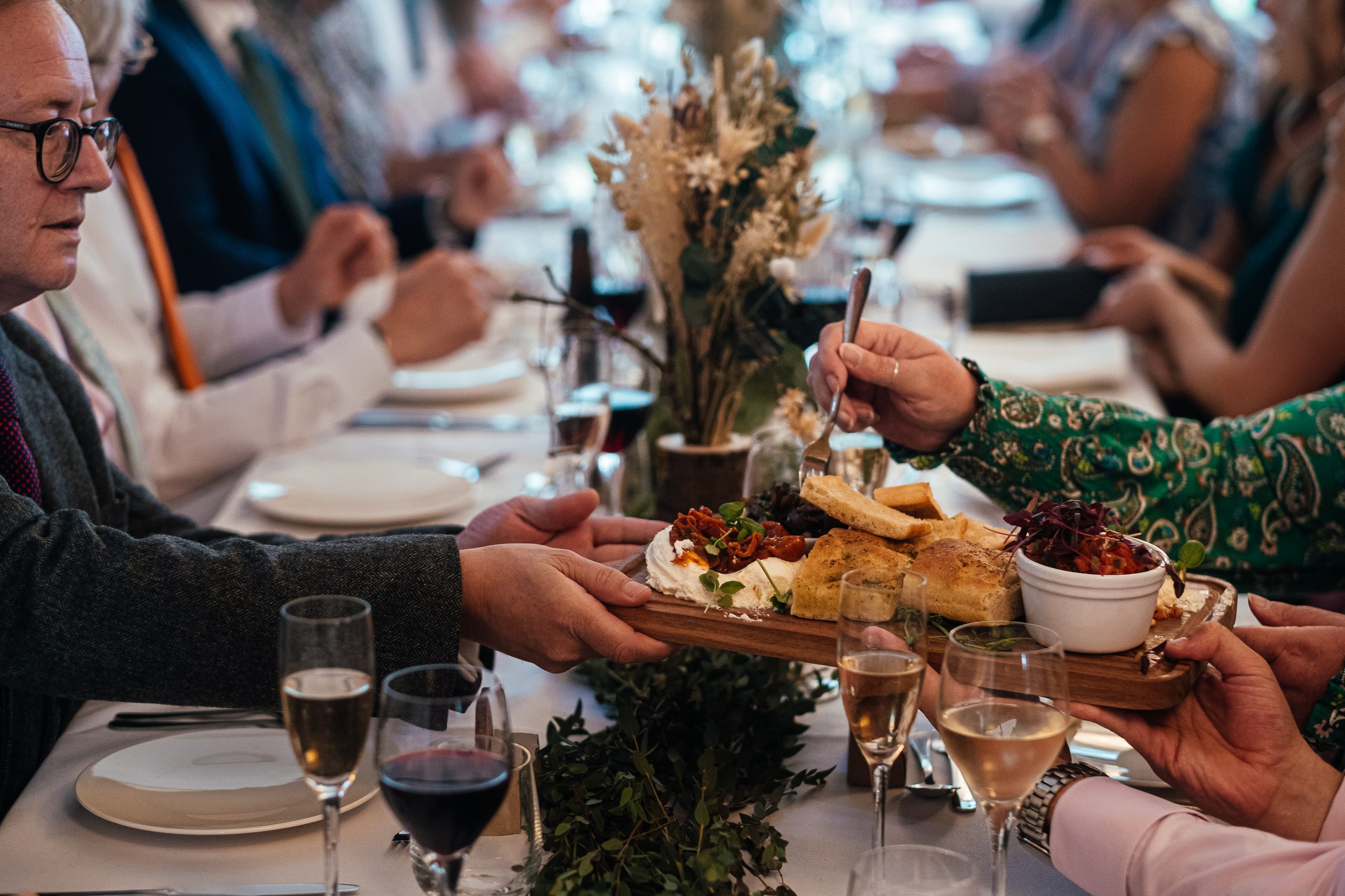 Sharing Wedding Breakfast At Stockton House